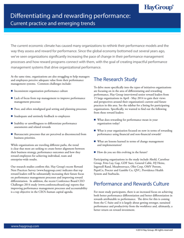 Differentiating and rewarding performance