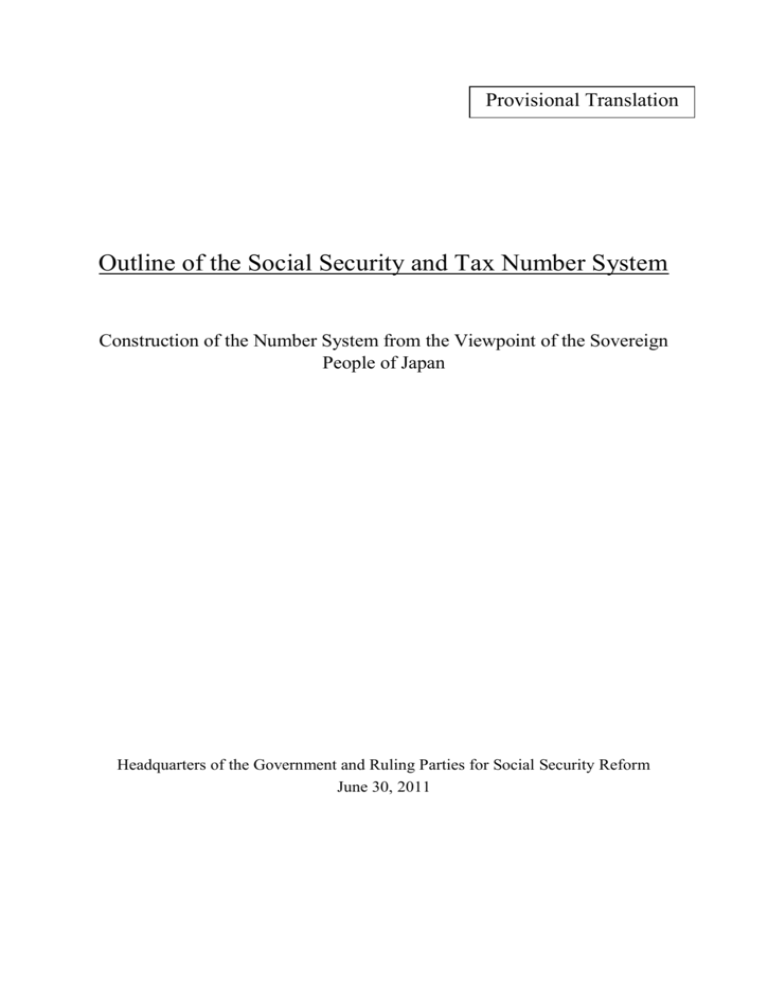 Outline Of The Social Security And Tax Number System outline-of-the-social-security-and-tax-number-system