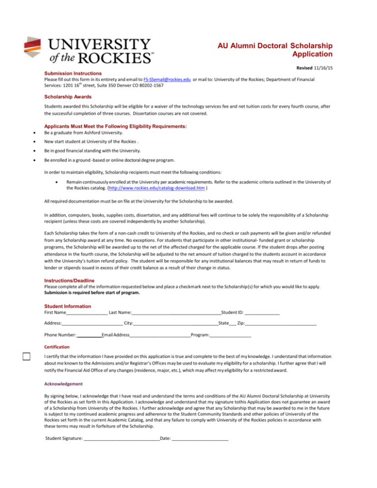 Campus/DIS Scholarship Application