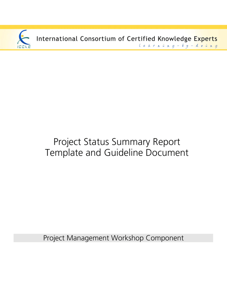 Project Status Summary Report Template and Guideline