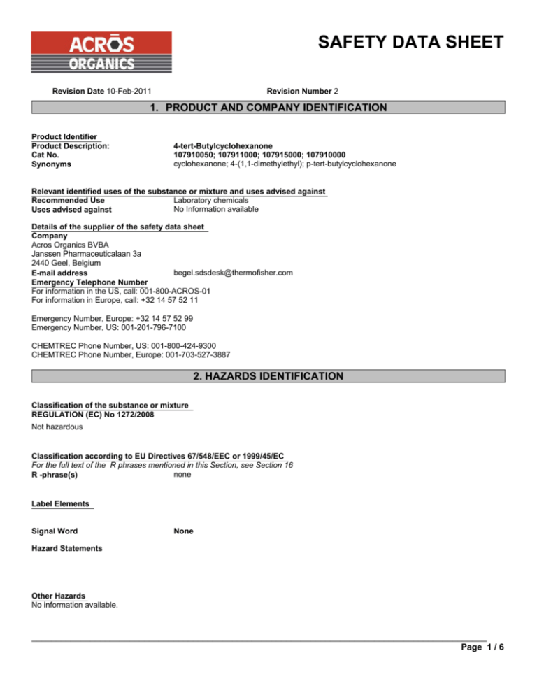Safety Data Sheet