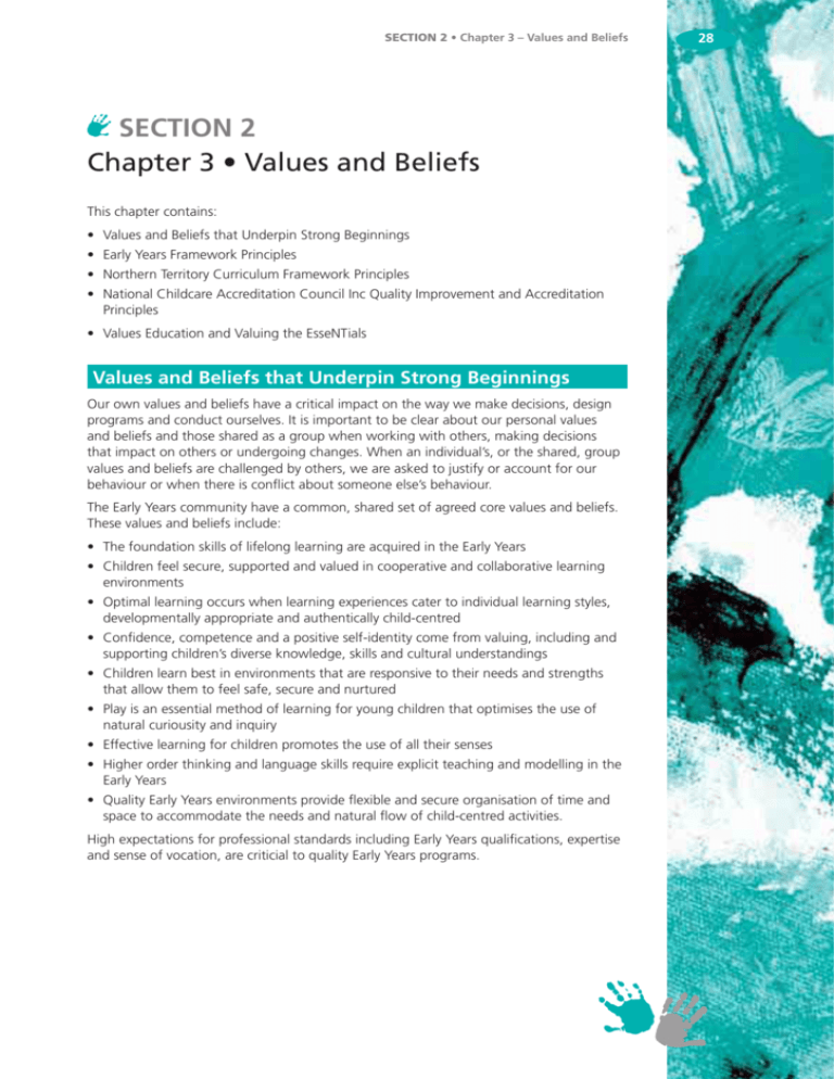 SECTION 2 Chapter 3 • Values and Beliefs