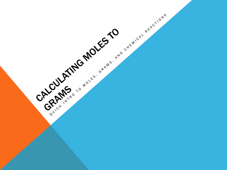 Calculating Moles To Grams