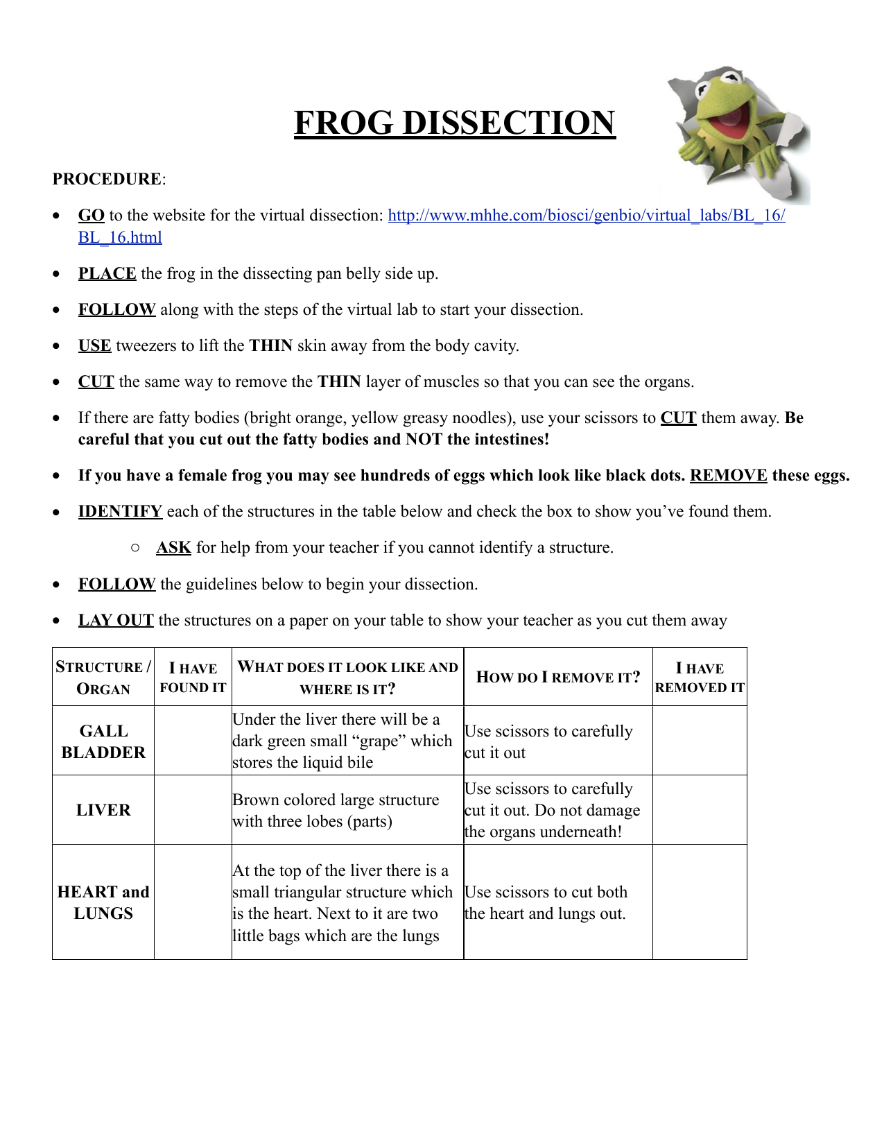 Frog Dissection Pre Lab Worksheet Answer Key Ivuyteq Frog Dissection Pre Lab Worksheet Answer Key Ivuyteq