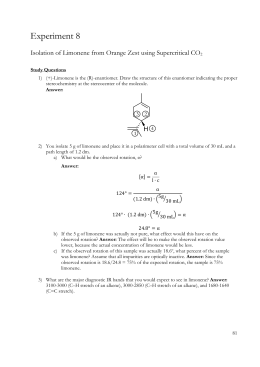 ISOLATION OF LIMONENE FROM ORANGE PEELS