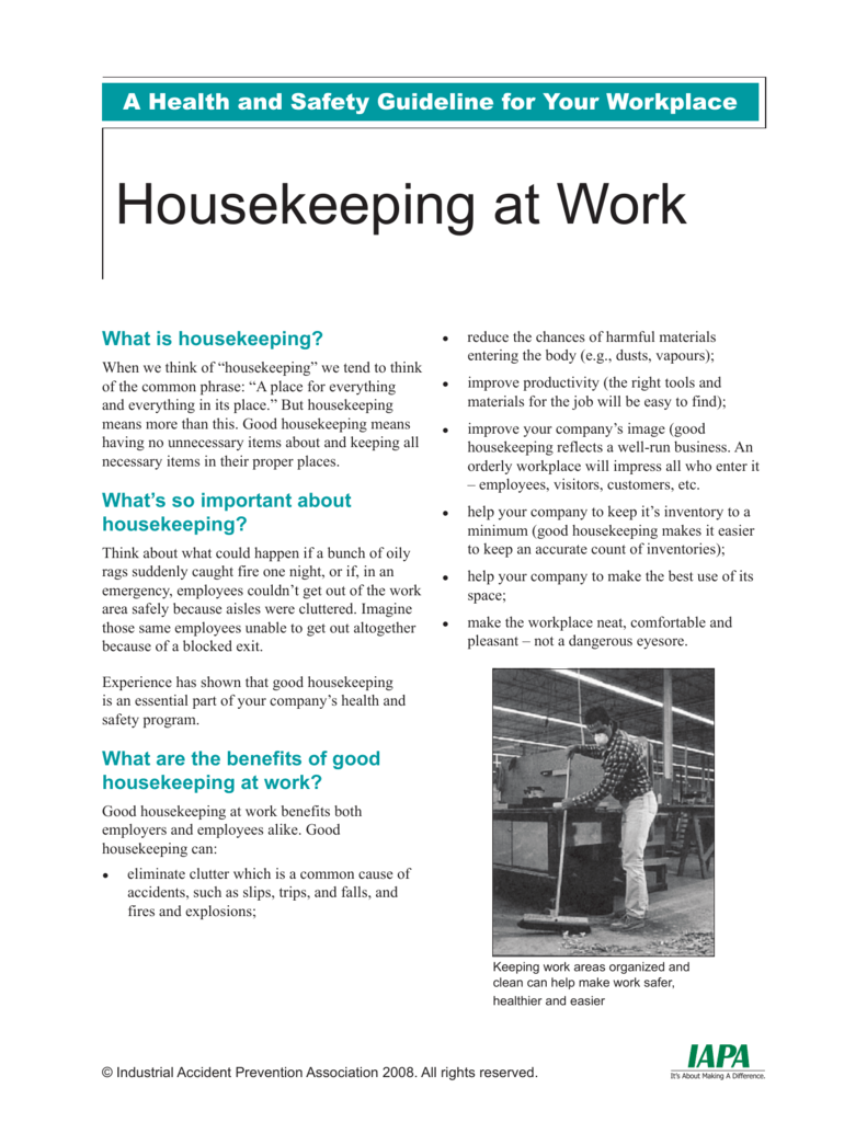 Housekeeping At Work