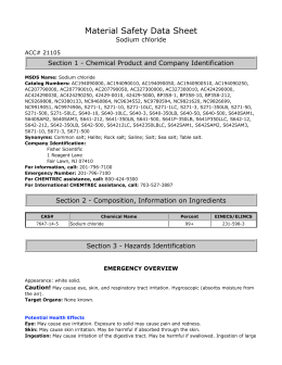 Sodium Chloride 7% MSDS