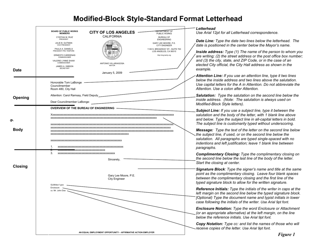Modified Block Style Standard Format Letterhead
