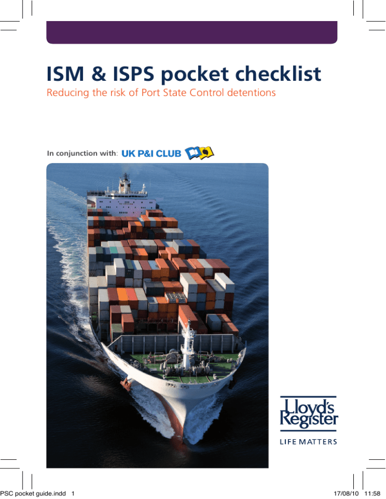 ISM and ISPS - pocket Checklist