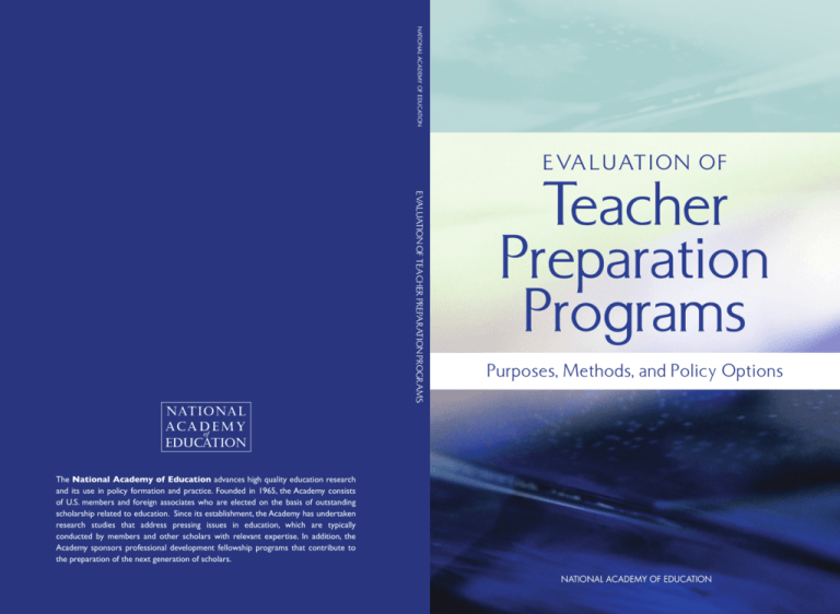 Teacher Preparation Programs National Academy Of Education