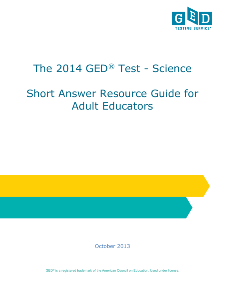 Science Short Answer Resource Guide For Adult Educators