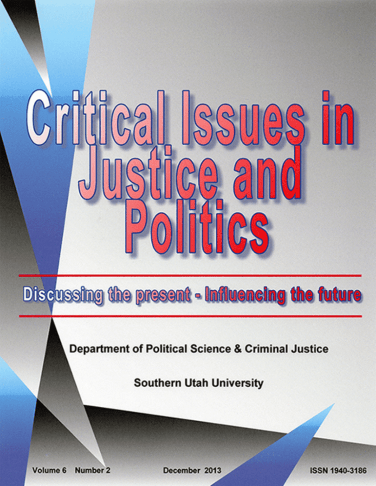 Critical Issues in Justice and Politics ISSN 1940-3186