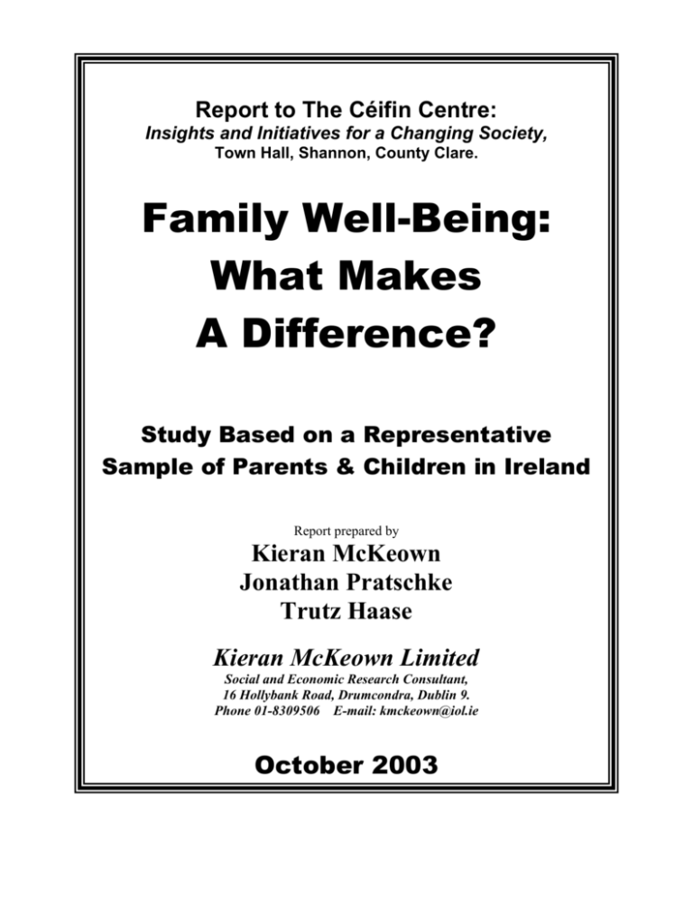 Family Well Being What Makes A Difference 