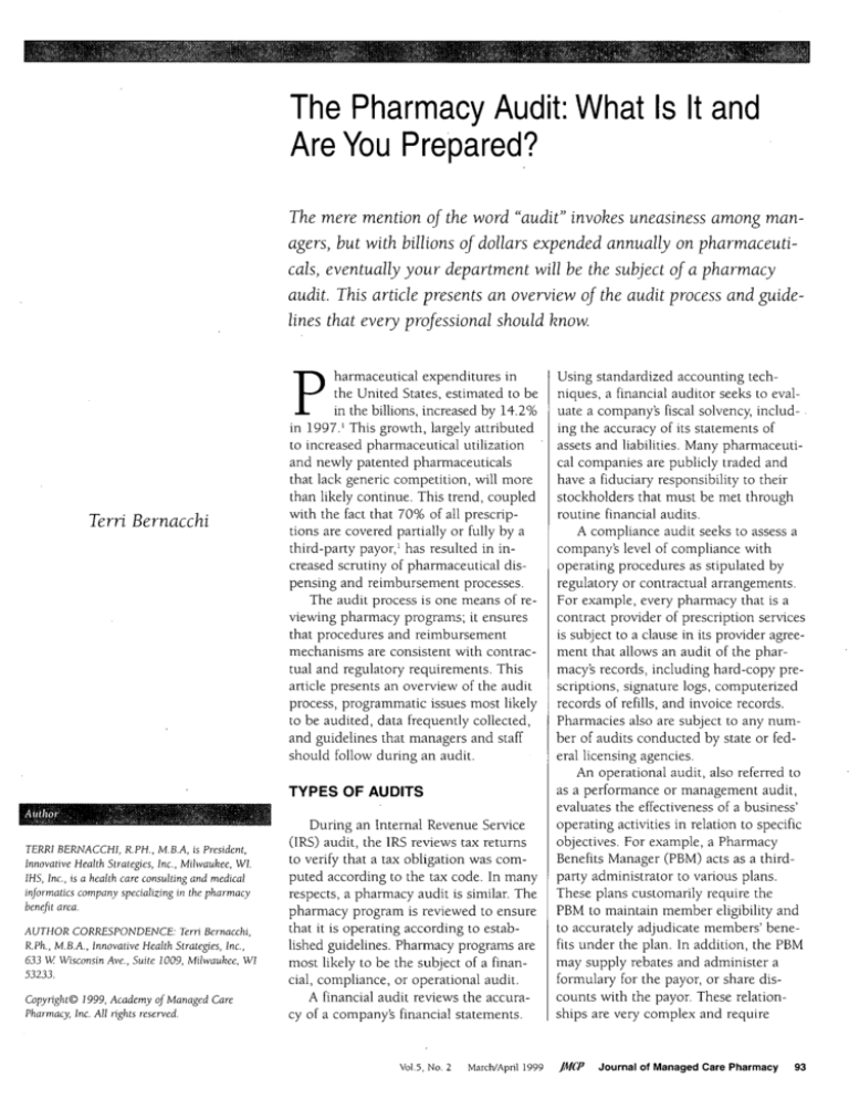 The Pharmacy Audit: What Is It and Are You Prepared?