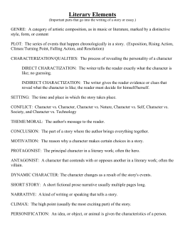 Realistic Fiction Student Checklist