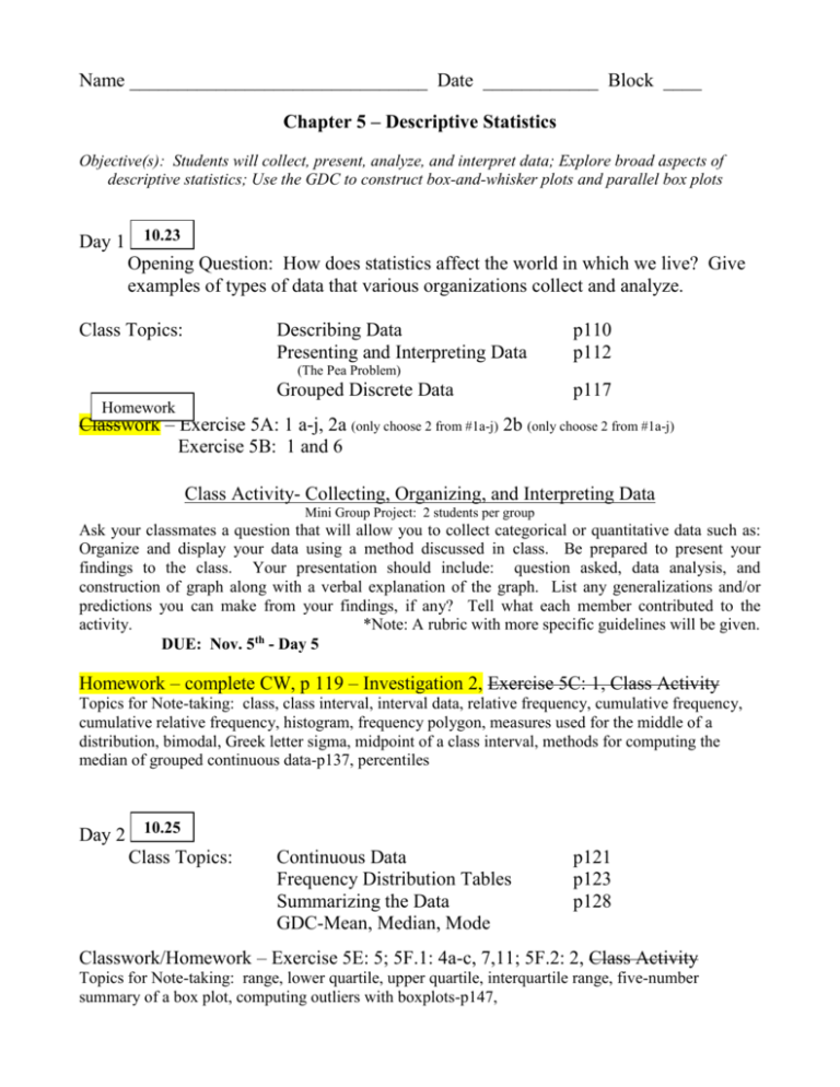 Chapter 5 Descriptive Statistics
