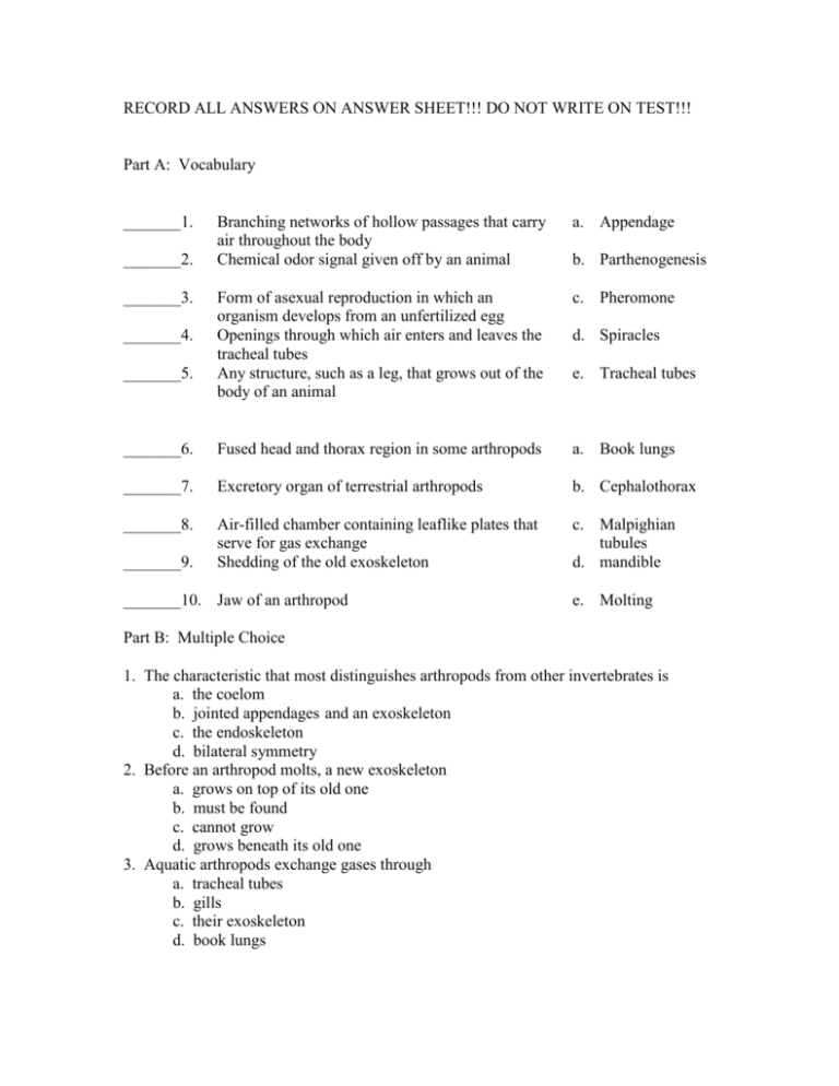 Part B Vocabulary Part B Vocabulary