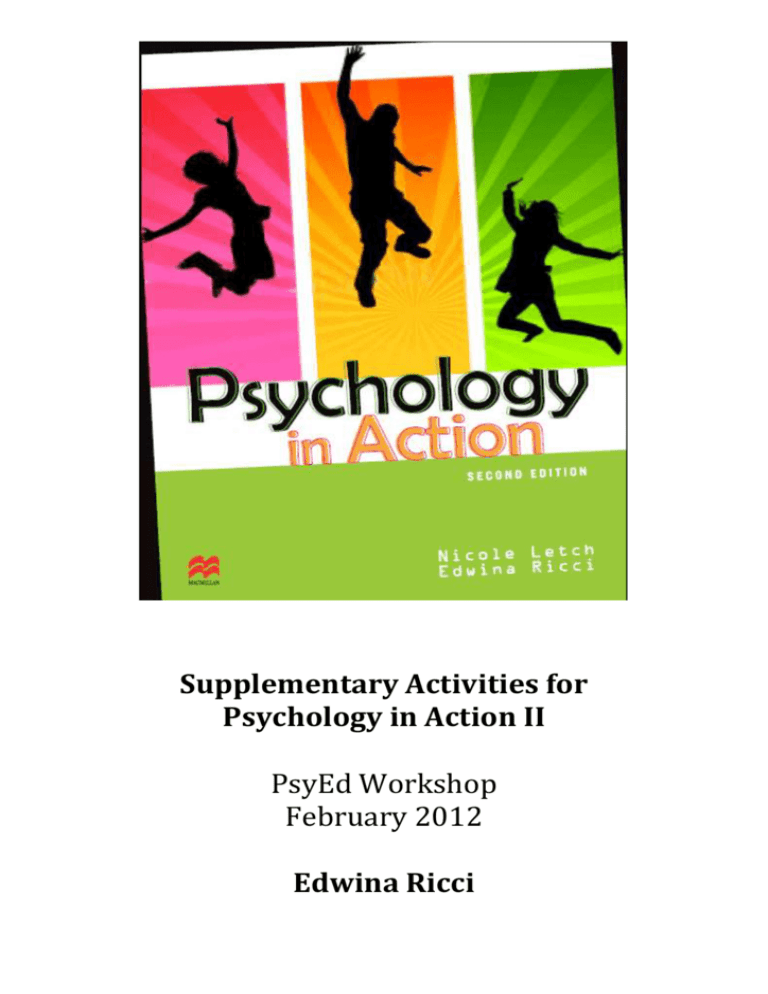Supplementary Activities For Year 10 Supplementary Activities For Year 10