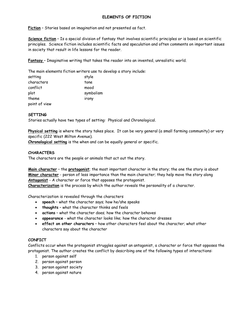 ELEMENTS OF FICTION