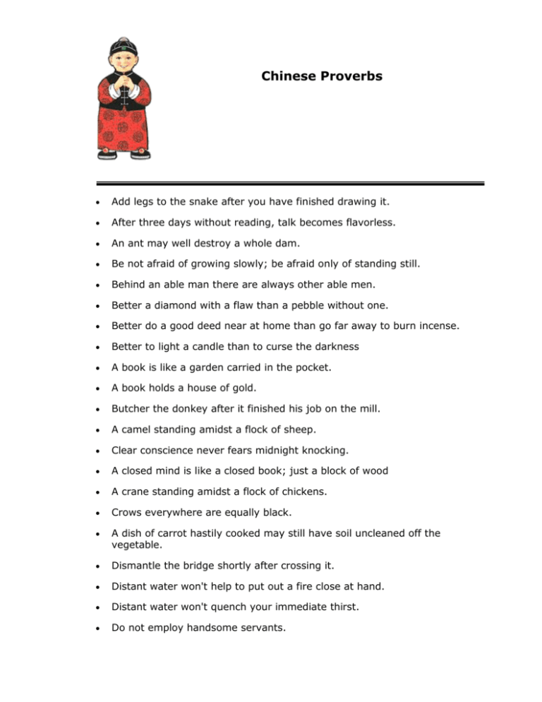 Chinese Proverbs: Wisdom and Sayings from China