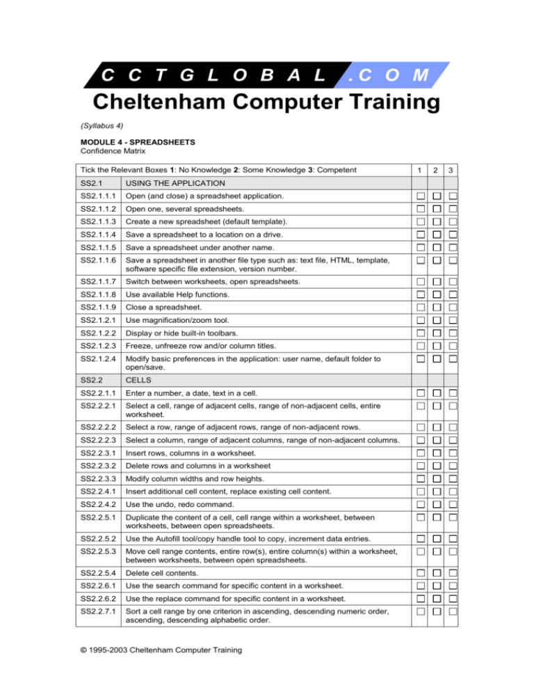 Spreadsheets