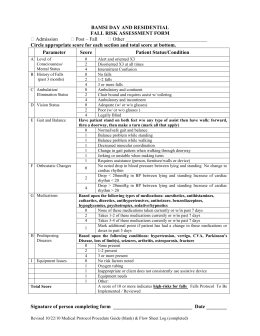 Fall Risk Assessment Form