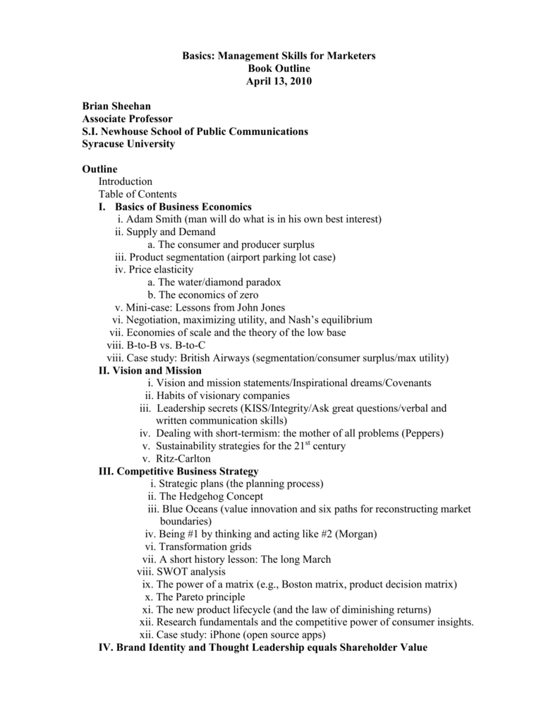 Book Outline