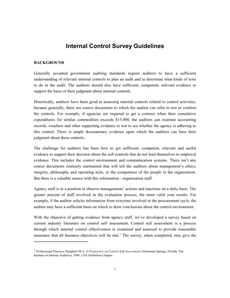 Internal Control Survey Guidelines - The Institute of Internal Auditors