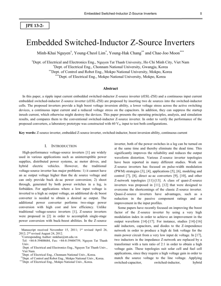 Embedded Switched-Inductor Z-Source Inverters