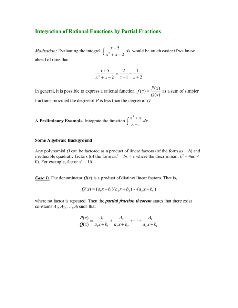 Partial Fractions
