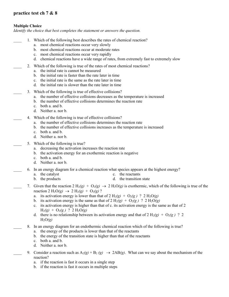 Practice Test Ch 7 8 Multiple Choice Identify The Choice That Best