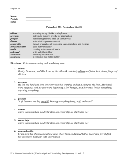 Fahrenheit 451: Part 1 Vocabulary in Context