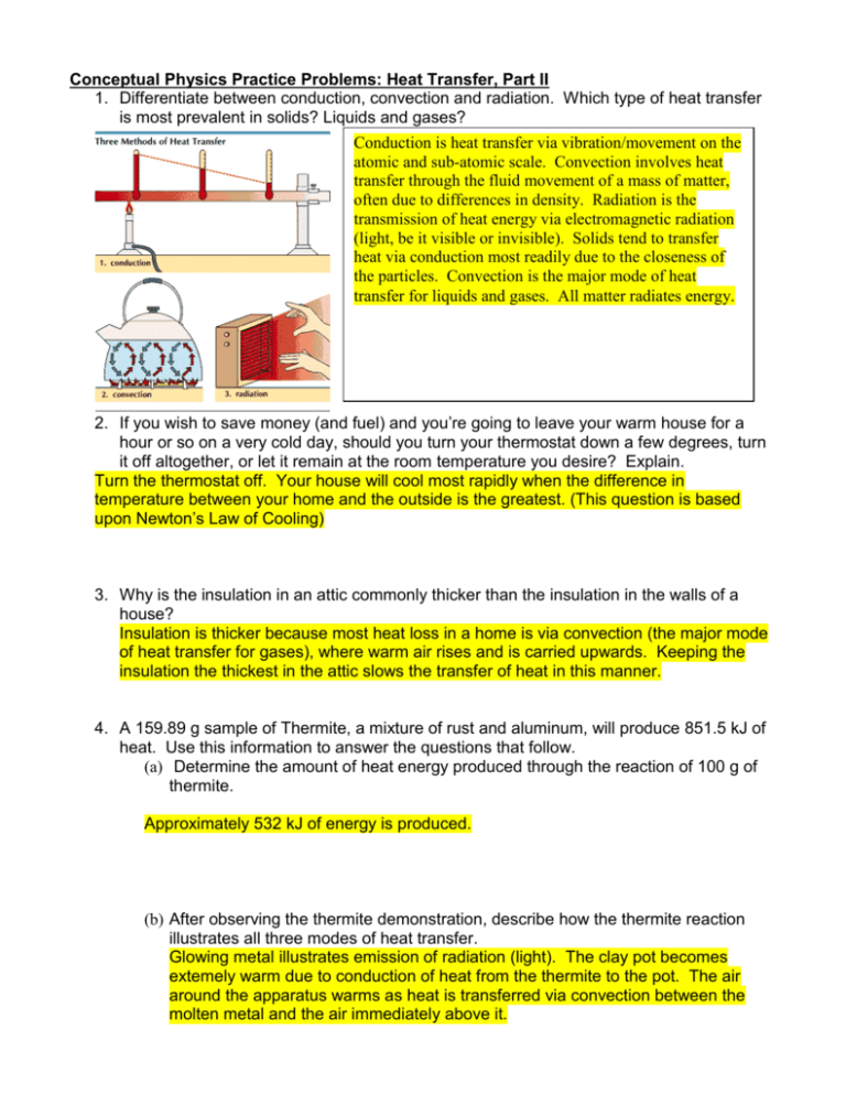 Conceptual Physics Practice Problems Heat