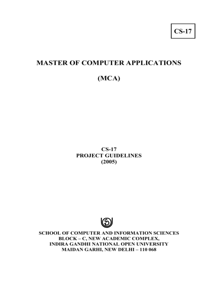 MCA Final Year Project Guideline