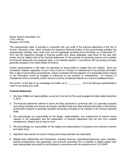 Example of a Management Representation Letter