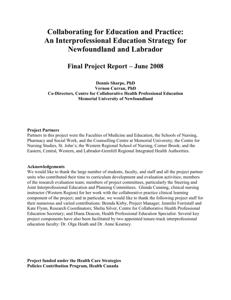 memorial university iecpcp project final report