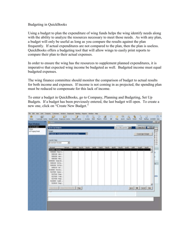Budgeting In QuickBooks