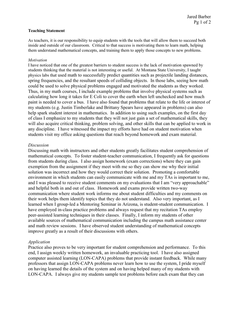 Teaching Statement