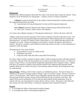 THE Ice Cream PHASE CHANGE LAB
