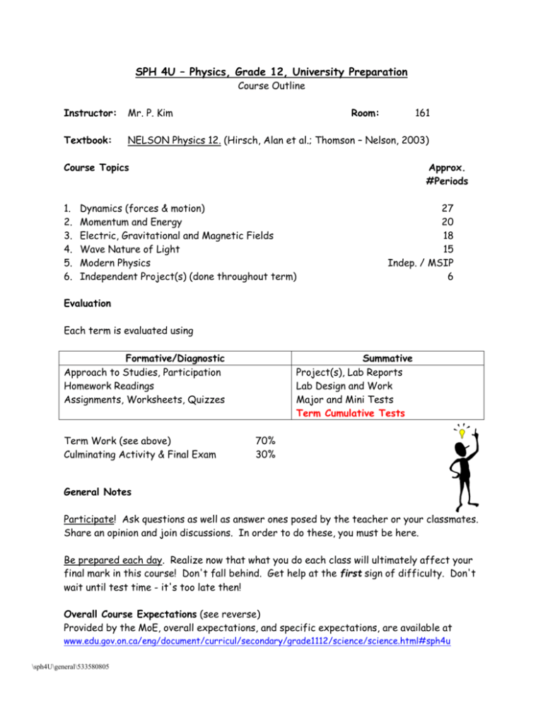 SPH 4A Grade 12 Physics