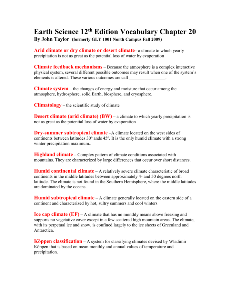 Chapter 3 The Biosphere Vocabulary Review Answer Key