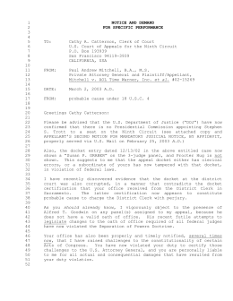 Docket Control Systems Functions of Calendar/Docket Control