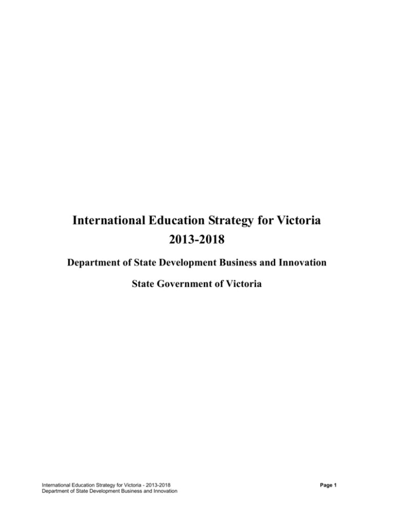 International Education Strategy for Victoria