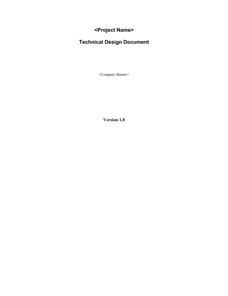 Technical Design Document Sample Template