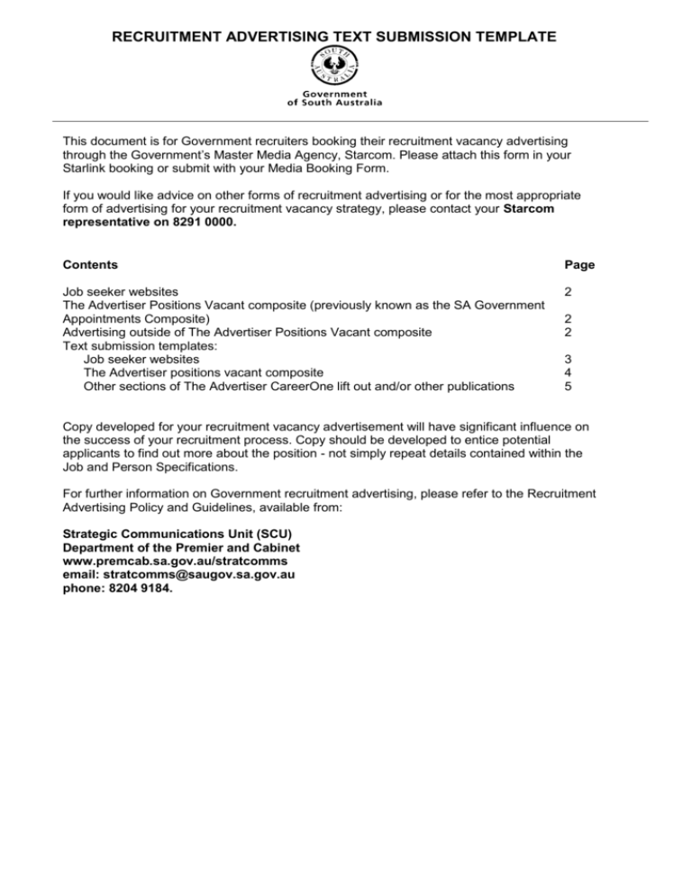 The Advertiser Positions Vacant Composite