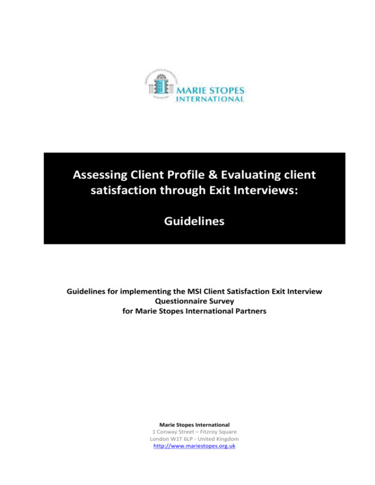Guidelines for conducting client satisfaction exit interviews