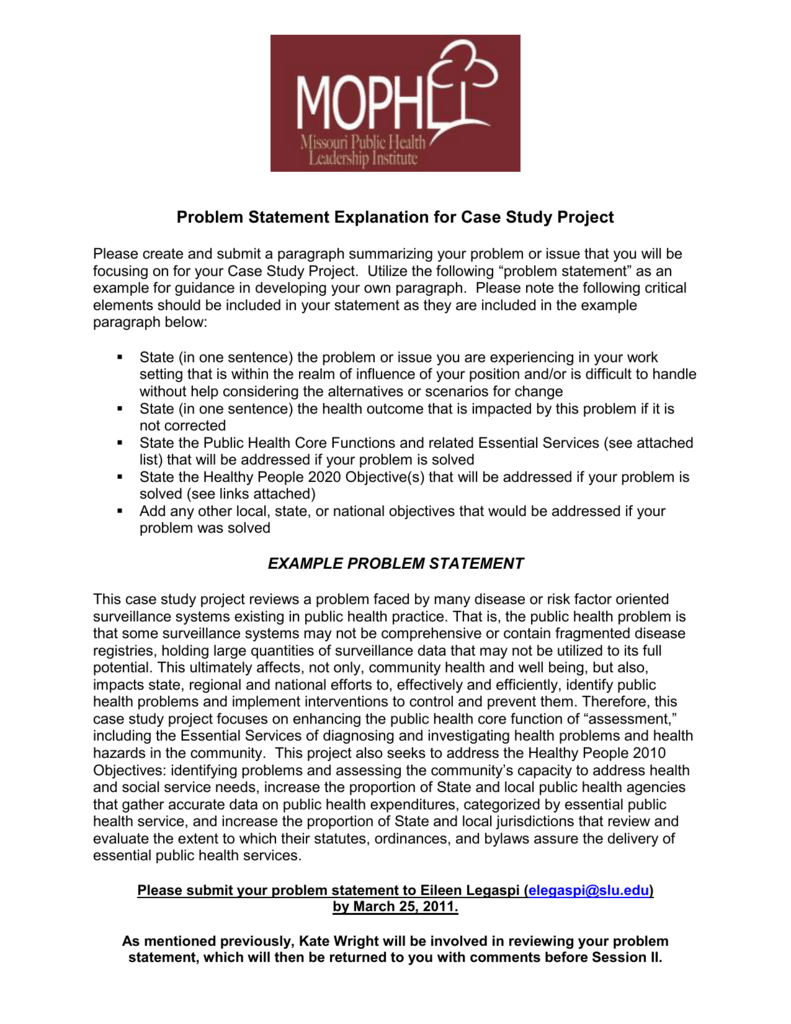 Case Study Project CSP Problem Statement