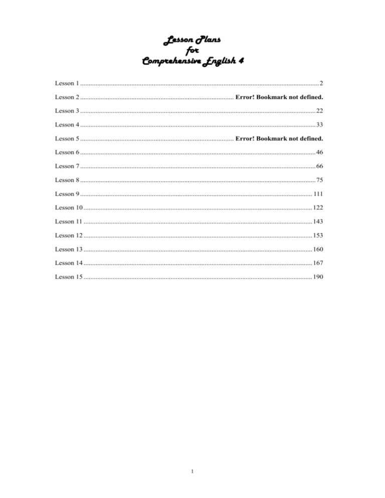Lesson Plans