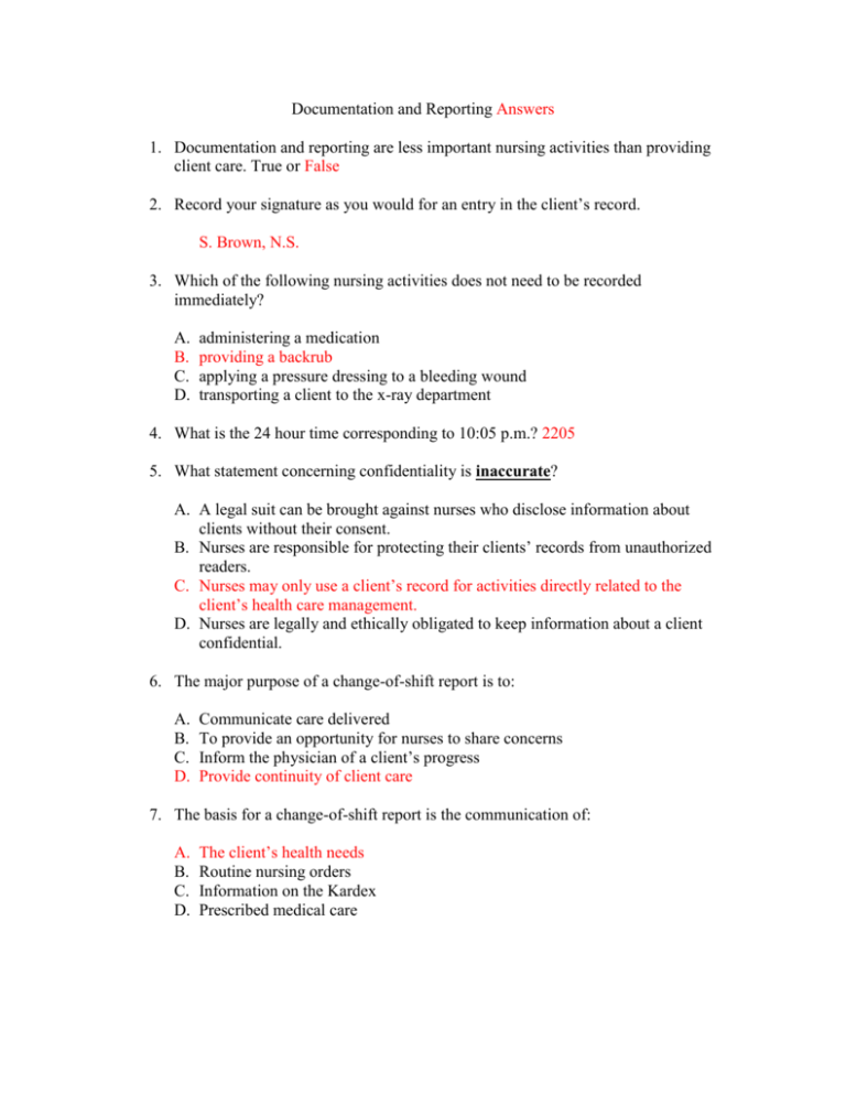 Documentation And Reporting