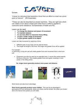 Grade 8 Mechanical Systems Mechanical Advantage